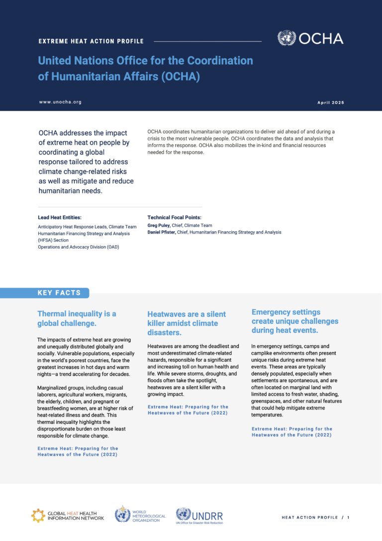 Extreme Heat Action Profile: United Nations Office for the Coordination ...